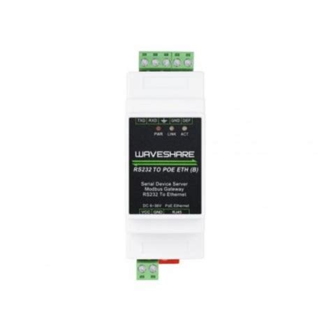 Waveshare Industrial Serial Server RS To RJ Ethernet TCP IP To Serial Rail Mount Support