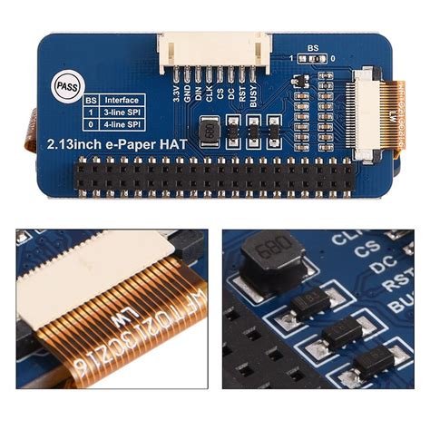 waveshare 2 13inch e ink paper display hat for raspberry pi three