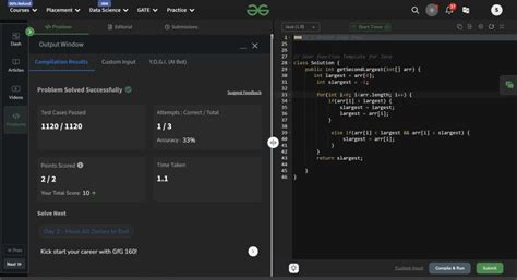 Gfg160 Gfg160 Geekstreak2025 Dsa Codingchallenge Geeksforgeeks Java Saurabh Sahani