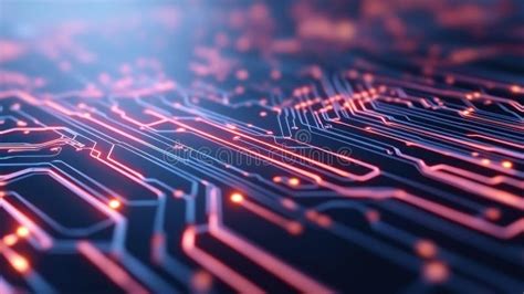 Futuristic Circuit Board With Glowing Pathways And Vibrant Lights Ai