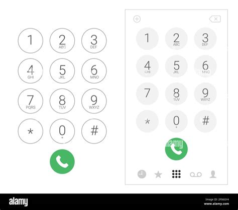 Phone Dial Number Keypad Screen Mobile Call Dial Keypad Smartphone Vector Ui Template Stock