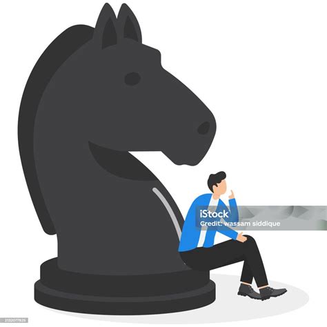 비즈니스 솔루션을 얻고 경쟁에서 승리하기 위한 전략적 사고 새로운 아이디어에 대해 생각하기 위한 리더십 도전 성공을 위한 지능 또는 지혜 체스 말로 생각하는 사업가 개념에