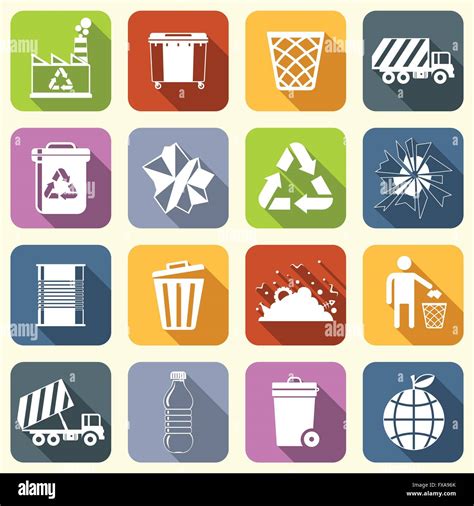Garbage Icons Flat Stock Vector Image And Art Alamy