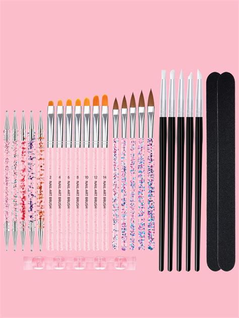 Set profesional de piezas para decoración de uñas cepillo acrílico para uñas cepillo de gel