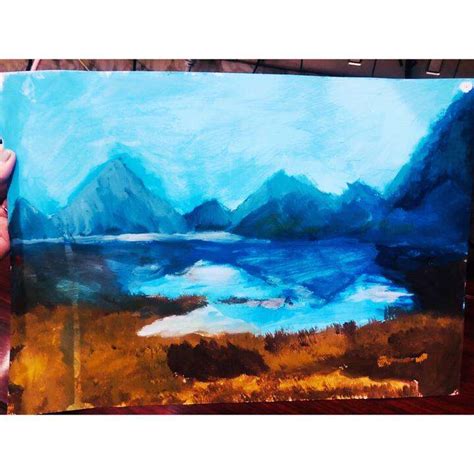 水粉颜料山水画 水粉山水画 水粉山水画简单 大山谷图库