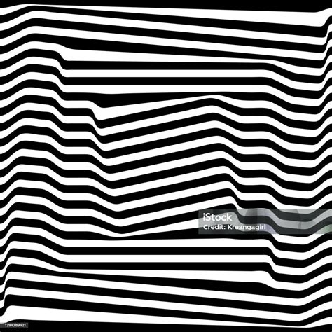 Abstract Background In Black And White With Wavy Lines Pattern Stock Illustration Download
