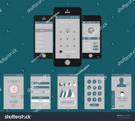Mobile Application Interface Concept Vector Illustration Stock Vector Royalty Free 387705862