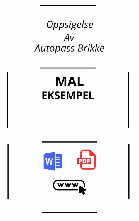 Oppsigelse Av Autopass Brikke Mal Word Pdf