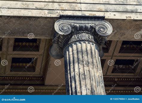 Ionic Columns Architecture Detail In Front Of Altes Museum Berlin