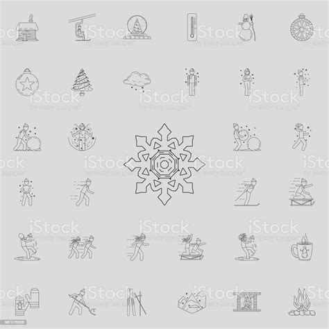 눈송이 아이콘 겨울 아이콘의 자세한 설정 합니다 프리미엄 품질 그래픽 디자인 부호입니다 웹사이트 웹 디자인 모바일 응용 프로그램 모음 아이콘 중 하나 0명에 대한 스톡 벡터