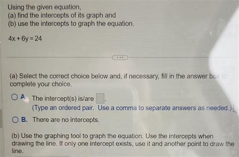 Solved Using The Given Equation A Find The Intercepts Of Chegg