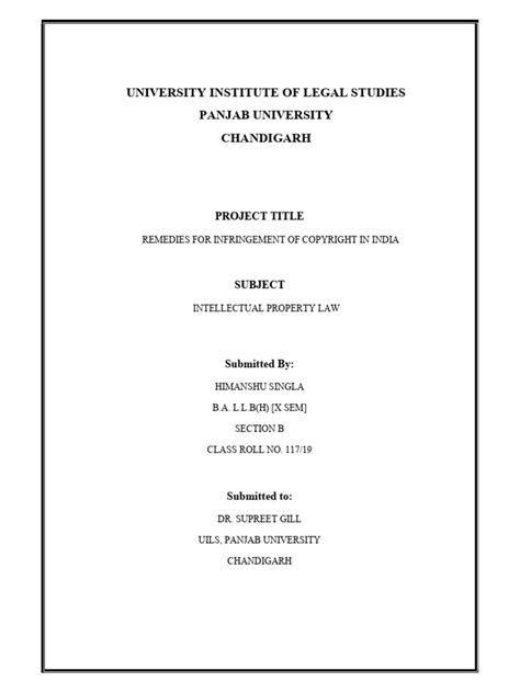 Ipr Project Pdf Copyright Copyright Infringement