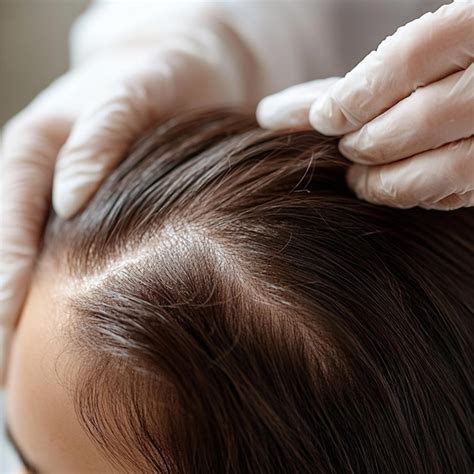 A Patient Receiving Treatment For Hair Loss Or Scalp Disorders Such As Alopecia Or Dandruff