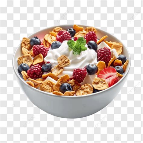투명한 배경에 딸기와 요구르트가 있는 시리얼 그릇 투명한 배경에 딸기와 요구르트가 있는 시리얼 그릇 딸기가 들어간 시리얼 한 그릇과 투명한 배경의 요구르트 Png