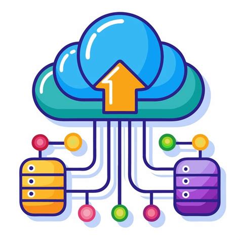 Cloud Computing Icon With Up Arrow And Connected Servers Premium AI Generated Vector