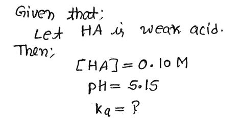 answered the ph of a 0 10 m weak acid solution… bartleby
