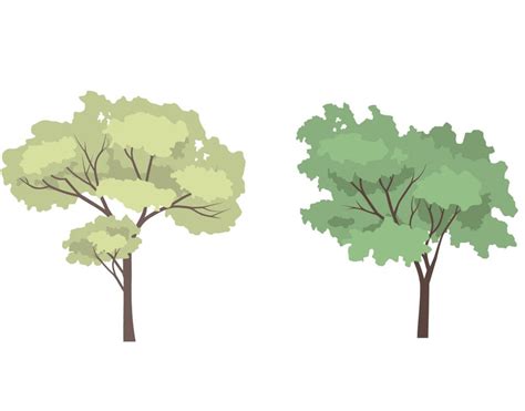 10 Set Of Flat Vector Trees Clipart Flat Vector Plant Illustration AI SVG PNG Etsy