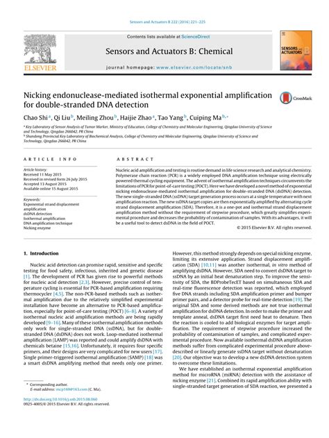 Pdf Nicking Endonuclease Mediated Isothermal Exponential