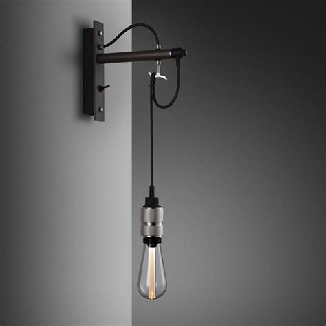 Buster Punch Hooked Nude Switched Wall Light In Graphite And Steel Finish Fitting Style