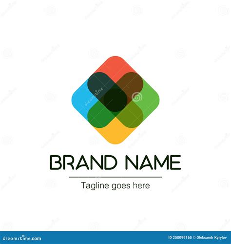 Square Logo With Four Colors Forming Letter X Or Cross Creative