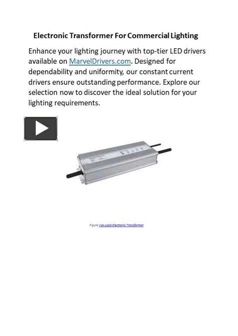 Ppt Electronic Transformer For Commercial Lighting Powerpoint Presentation Free To Download