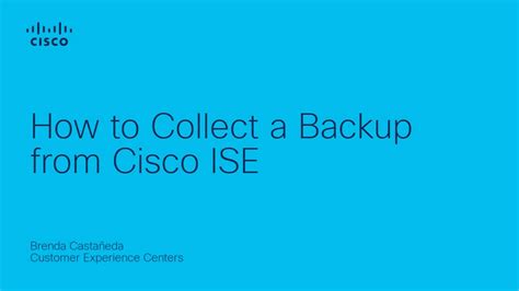 Create Cisco Ise Backup Using Gui Or Cli Cisco Video Portal