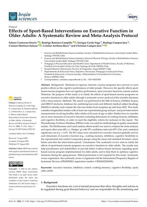 Pdf Effects Of Sport Based Interventions On Executive Function In Older Adults A Systematic