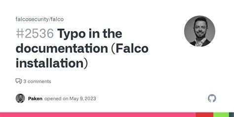 Typo In The Documentation Falco Installation · Issue 2536 · Falcosecurityfalco · Github