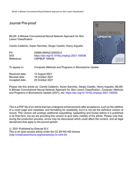 Pdf Bilsk A Bilinear Convolutional Neural Network Approach For Skin