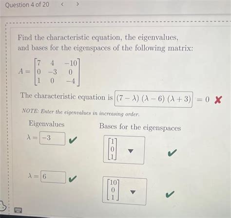 Solved Find The Characteristic Equation The Eigenvalues