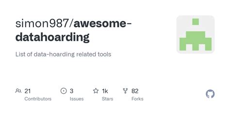 GitHub Simon987 Awesome Datahoarding List Of Data Hoarding Related Tools