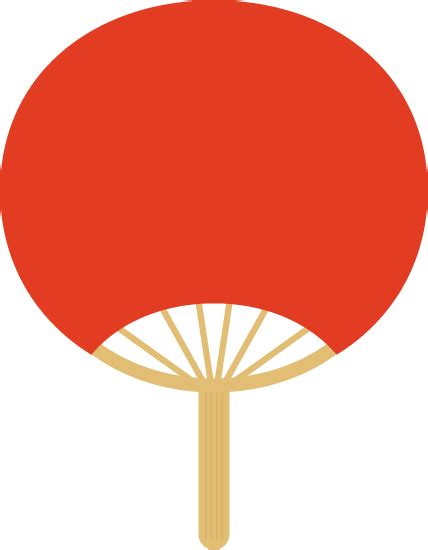 うちわのイラスト赤 無料イラスト素材のillalet