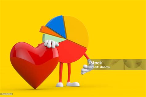 정보 그래픽 비즈니스 파이 차트 빨간 마음을 가진 캐릭터 사람 3d 렌더링 감정에 대한 스톡 사진 및 기타 이미지 감정 개념 낮 Istock