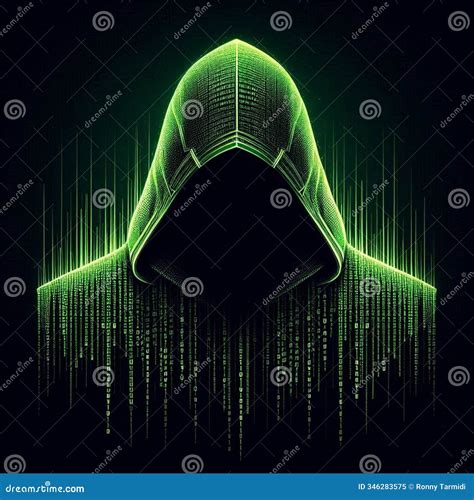 The Green Code Looks Like A Hacker Stock Illustration Illustration Of