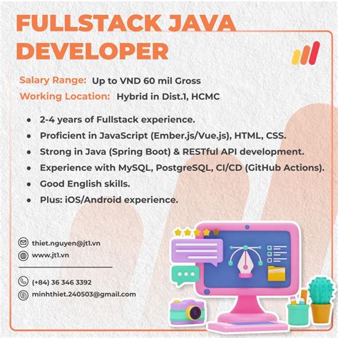 Fullstack Java Developer Salary Range Up To Vnd 60 Mil Gross Working