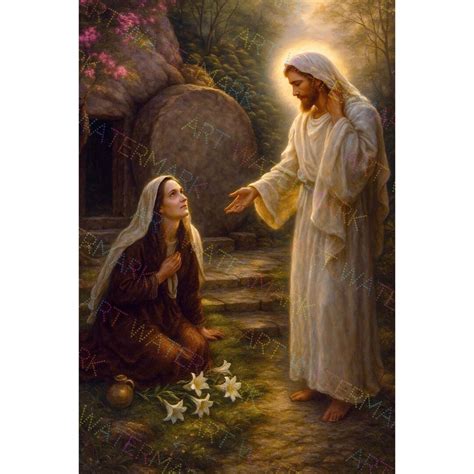 Jesus And St Mary Magdalene Resurrection Canvas Christian Wall Art