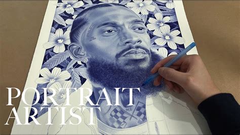 Realistic Portrait Drawing Of Nipsey Hussle Ballpoint Pen Artist And Drawing Process Youtube