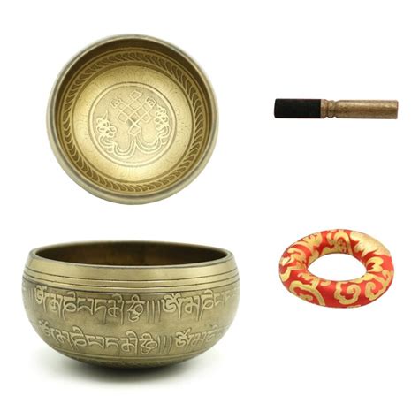 Badu Bg Ръчно изработен комплект звукова купа Тибетска молитвена купа Метални занаяти Домашен
