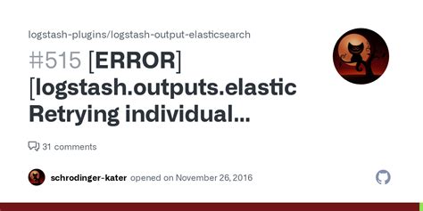 Error Logstashoutputselasticsearch Retrying Individual Actions Action · Issue 515