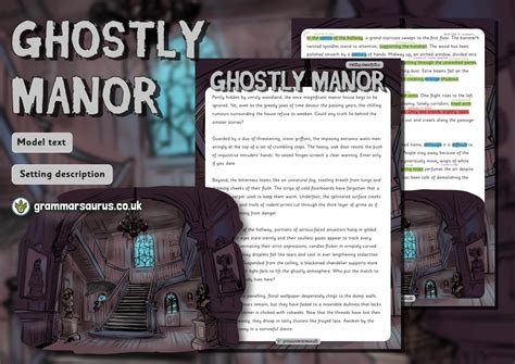 Year 4 Model Text Setting Description Ghostly Manor Grammarsaurus