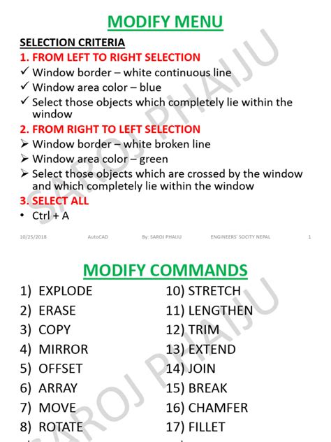 Acad Modify Menu Pdf