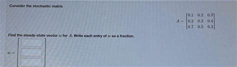 Solved Consider The Stochastic