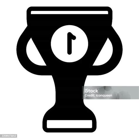 위너 컵 솔리드 아이콘 스포츠 컨셉 벡터 그래픽입니다 흰색 배경에 1 위 수상 기호 스타일 모바일 또는 디자인 Championship에 대한 스톡 벡터 아트 및 기타 이미지