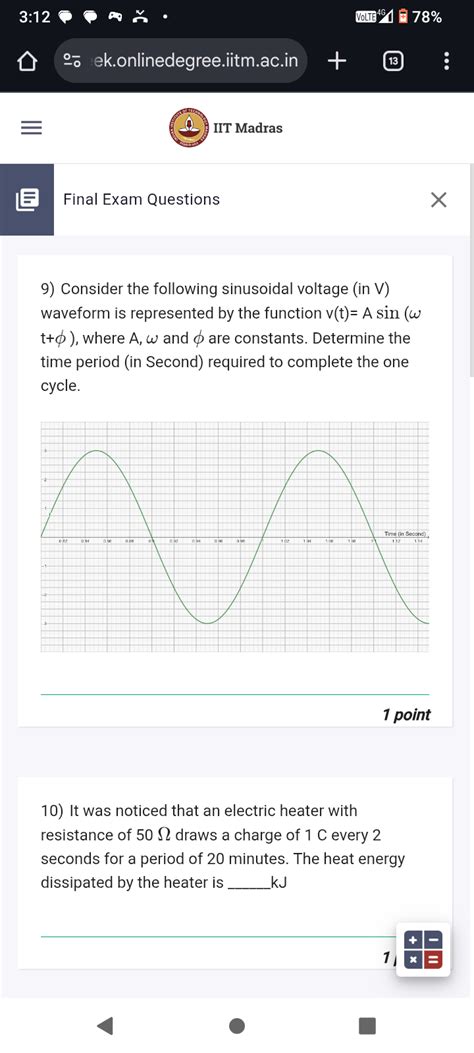 9 Consider The Sinusoidal Voltage Waveform Represented By The Function