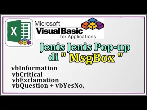 Message Box VBA Tutorial Fungsi MessageBox VBA Excel YouTube