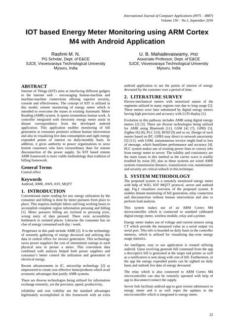 Pdf Iot Based Energy Meter Monitoring Using Arm Cortex M4 · Iot