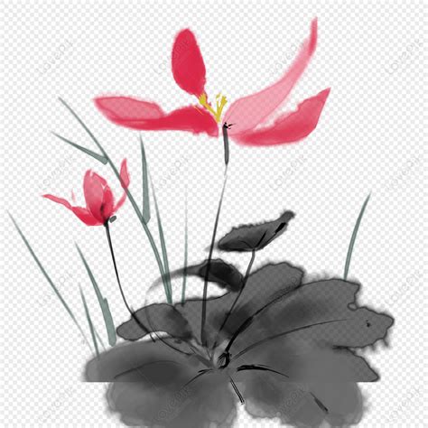 잉크 연꽃 Png 일러스트 무료 다운로드 Lovepik