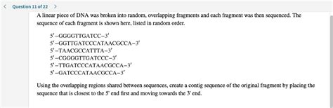Solved A Linear Piece Of Dna Was