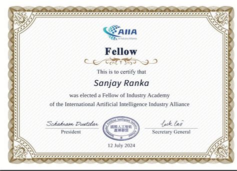 Sanjay Ranka On Linkedin Honored To Be A Fellow Of Aiia University Of