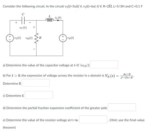 Solved Consider The Following Circuit In The Circuit Chegg
